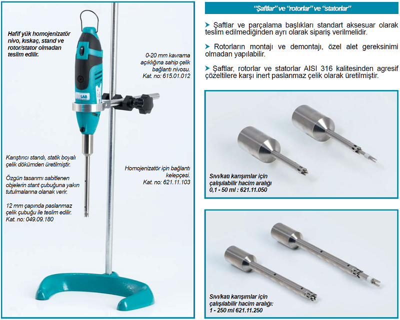 ISOLAB 621.11.001 homojenizatör - ultratorrax - hafif yük